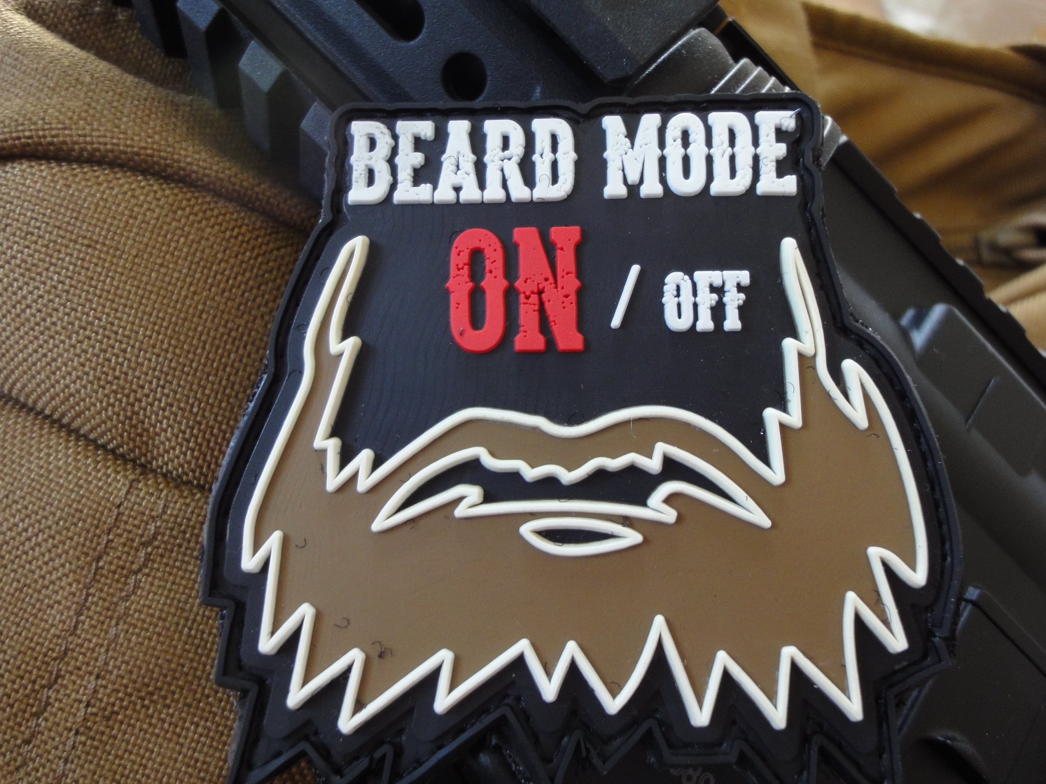 3D Rubber MORALE PATCH: "Beard Mode: ON" | MORALE/FUN | Patches | patch ...